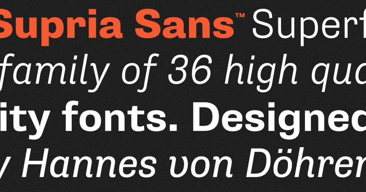 Supria Sans | HvD Fonts