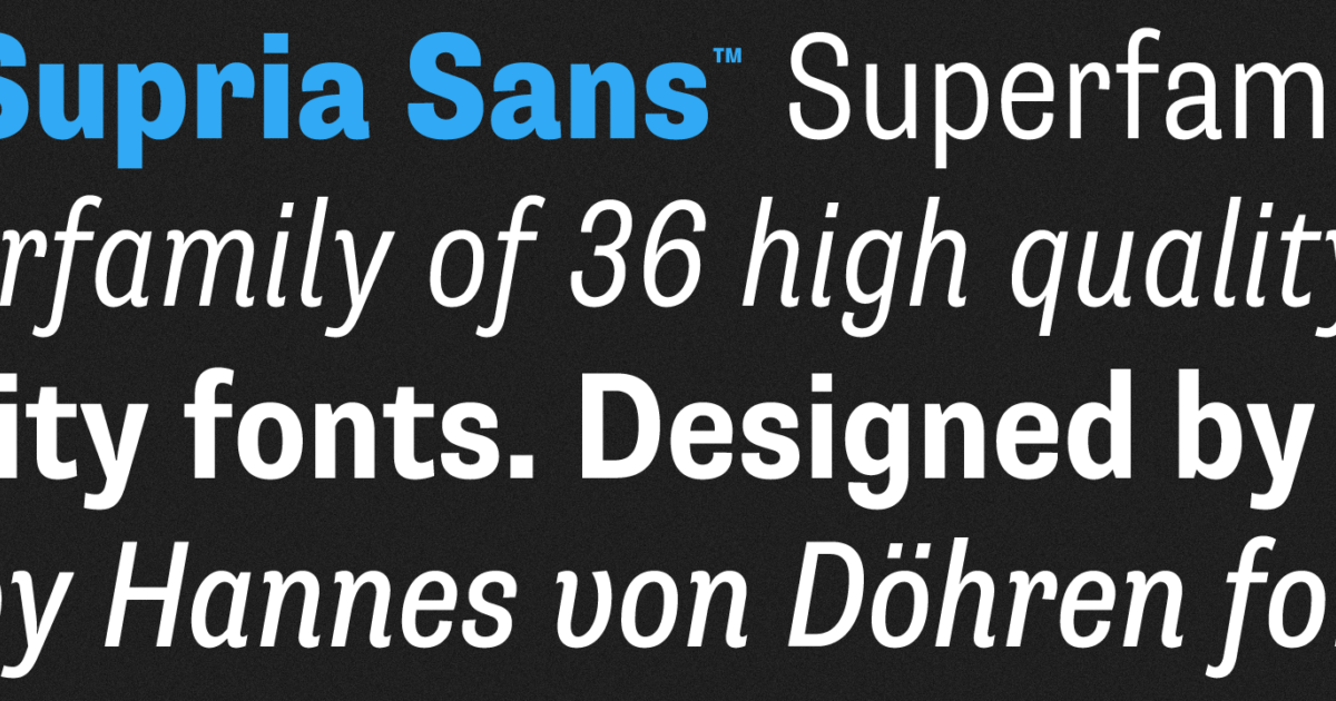 Supria Sans Condensed | HvD Fonts